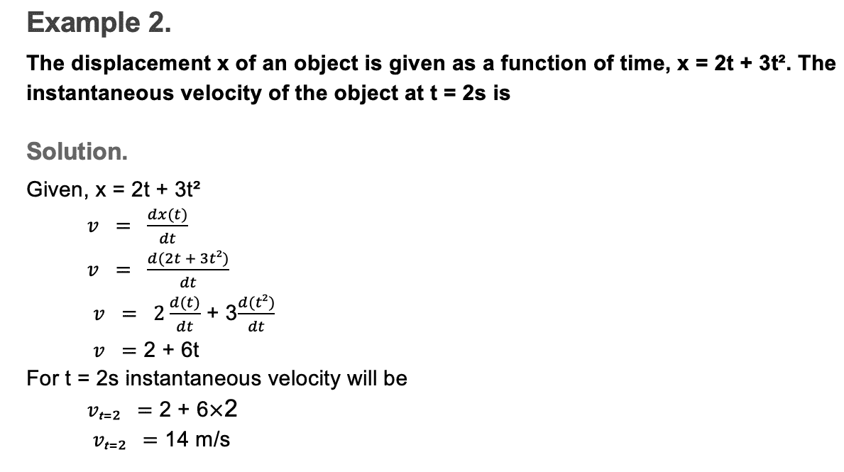 Instantaneous Velocity: Definition and examples - ScienceQuery