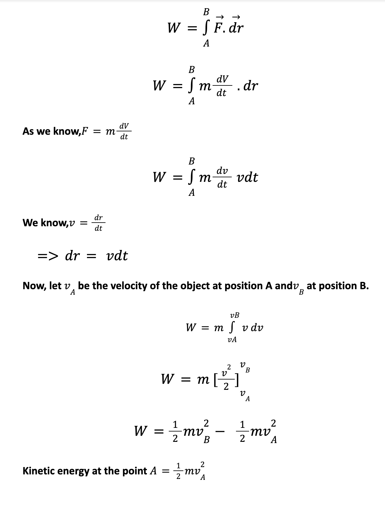 Work Energy Theorem - ScienceQuery