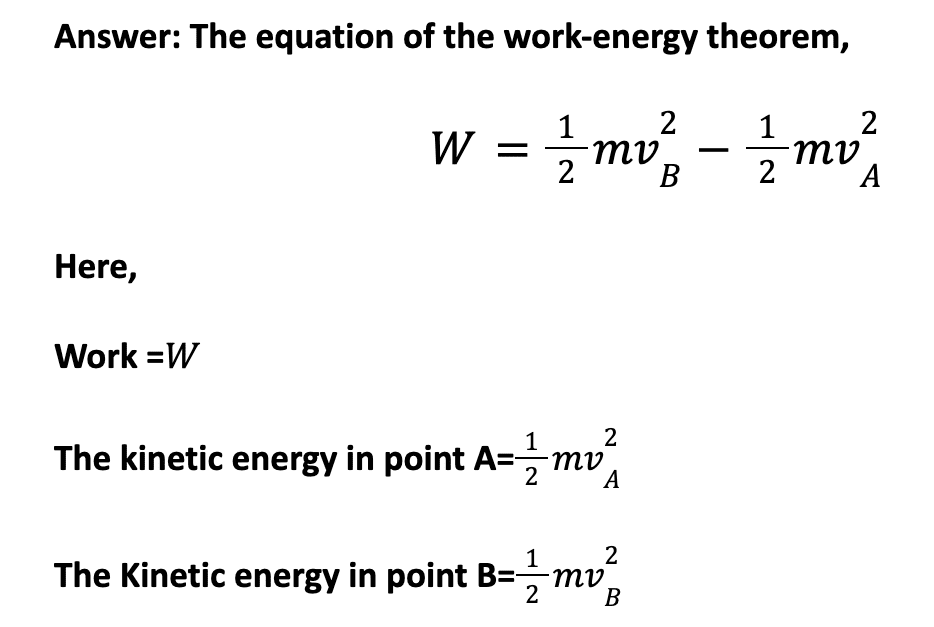 Work Energy Theorem - ScienceQuery