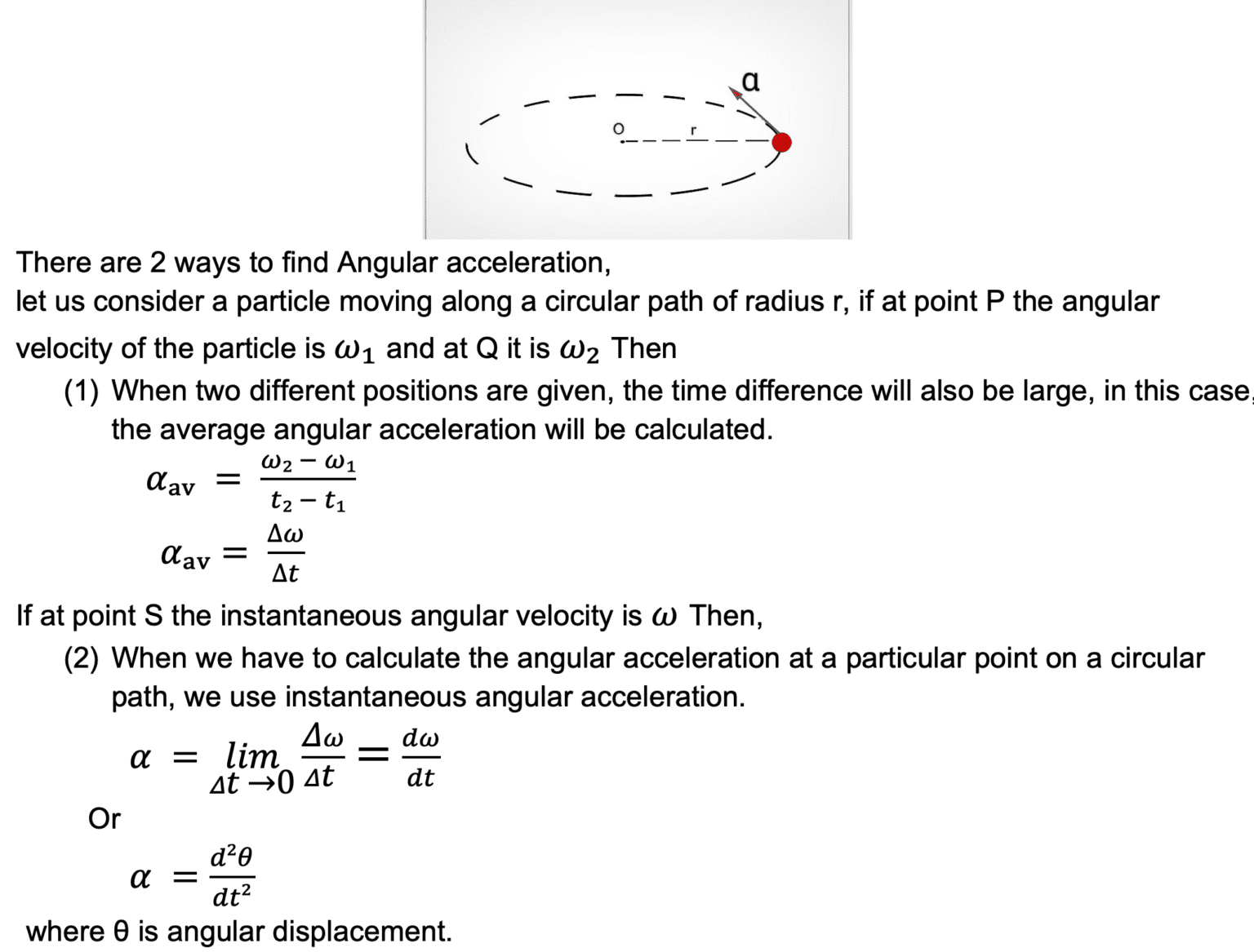 Formula for angular acceleration - ScienceQuery