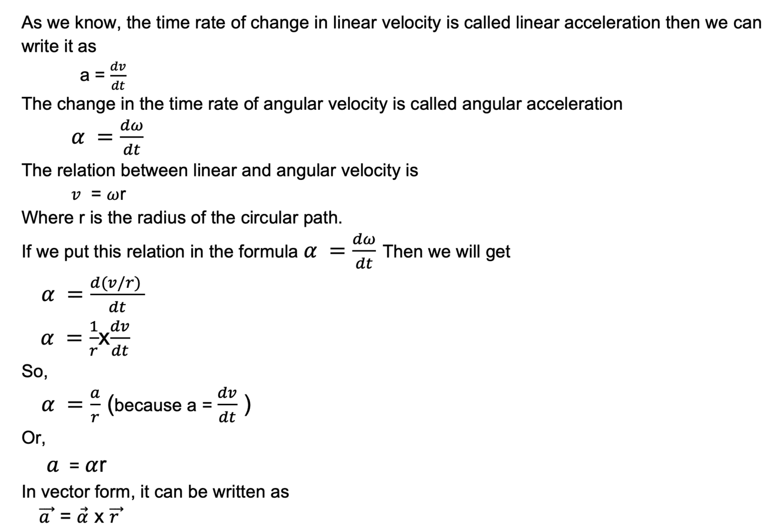 Formula for angular acceleration - ScienceQuery