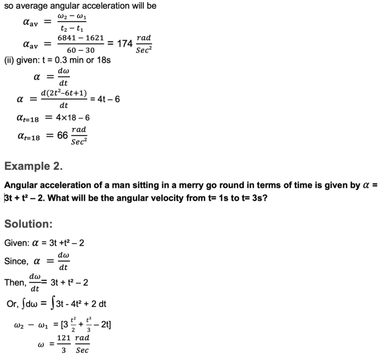 Formula for angular acceleration - ScienceQuery