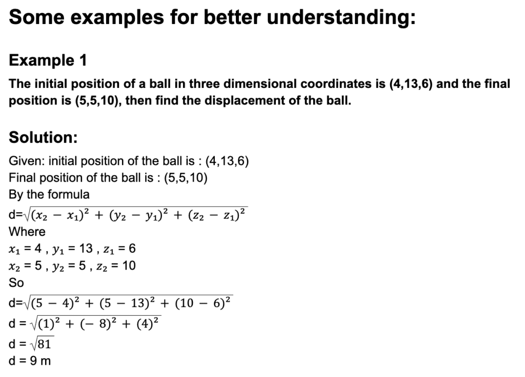 Displacement formula: Derivation and examples - ScienceQuery