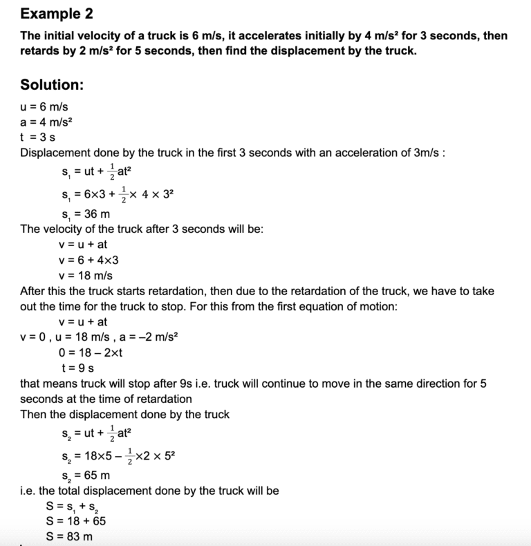 Displacement formula: Derivation and examples - ScienceQuery