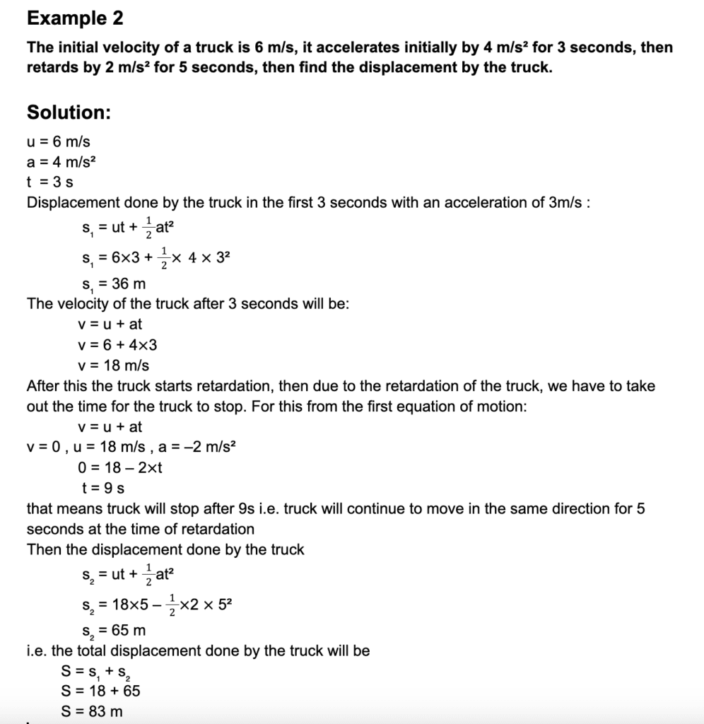Displacement formula: Derivation and examples - ScienceQuery
